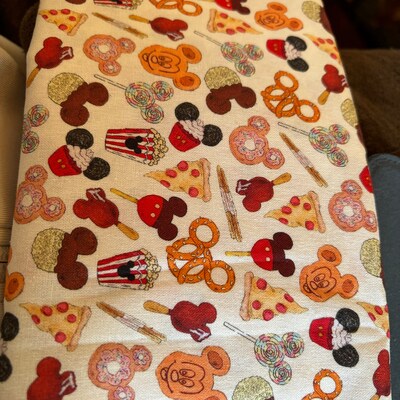 Disneyland Lands Collage 100% Cotton Fabric by the Yard Attractions ...