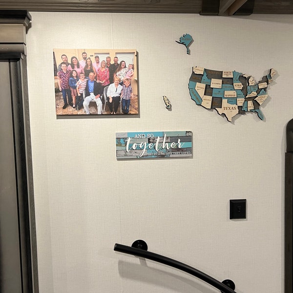 US Travel Map, Push Pin Map, Wood Map of United States, 3D US Map, Wall ...