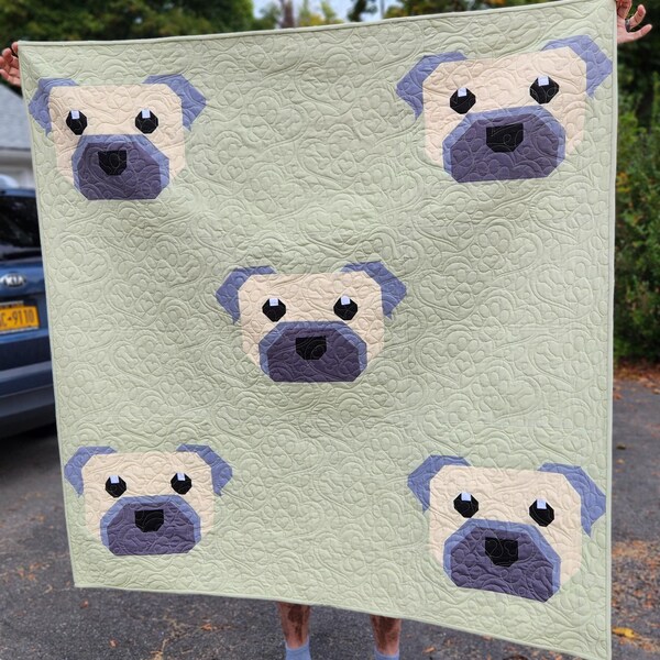 Pug Dog Puppy Quilt Block PDF Pattern - Includes Instructions for 6 ...