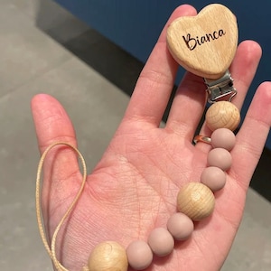 Personalized Pacifier Cilp/attachment Clip / Beech Wooden Clip ...