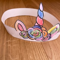 Unicorn Paper Crown Coloring Printable Kids Craft Unicorn Princess ...