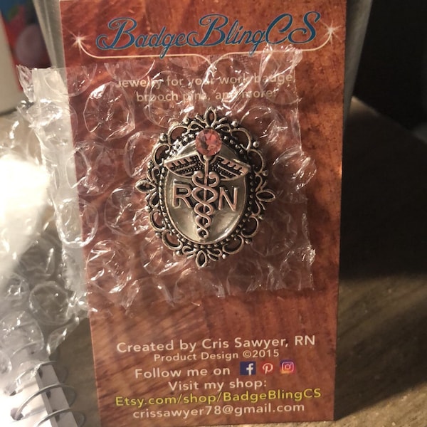 BSN Silver and White Nursing Pins Simple Pinning Ceremony Pin Vintage ...