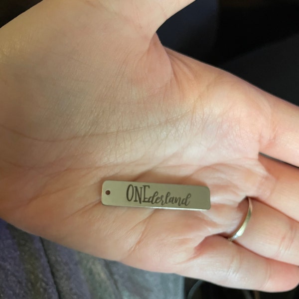 Personalized Stainless Steel Charm, Laser Engraved, Choose Your Font ...