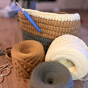 Tshirt Crochet Yarn.knitted Basket Yarn. Jersey Yarn 5 Set Skein. 55 ...