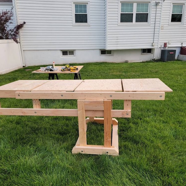 Transforming Shelf /workbench Plans, Convertible Table/shelf Build ...