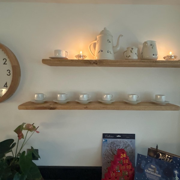 Wooden Rustic Floating Shelves Handcrafted Using Sustainable Reclaimed ...