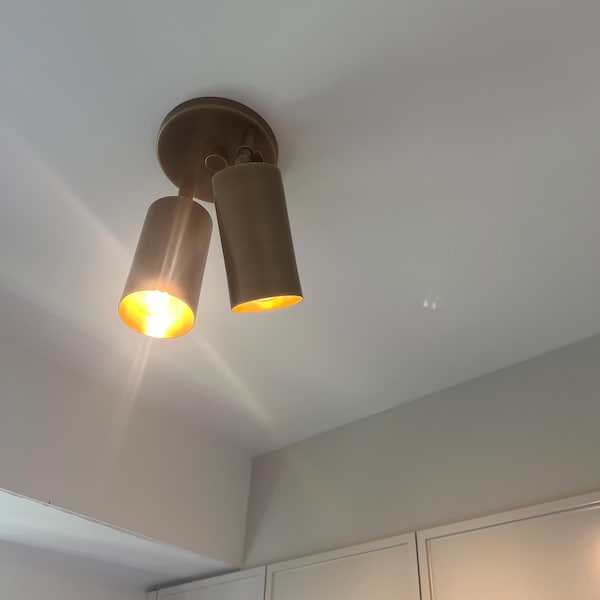 Ceiling Spot Light --mid Century Vintage Brass-solid Brass Ceiling ...