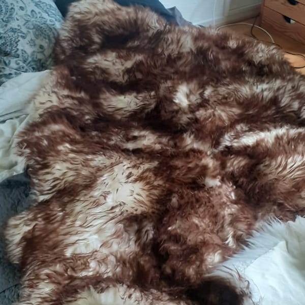 GIANT SHEEPSKIN Double XXL Mouflon Throw Genuine Leather Sheep Skin 48 ...