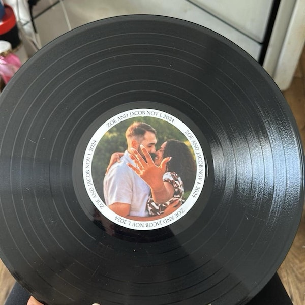 Just Married Wedding Vinyl Record Sticker for Guest Book Personalized ...