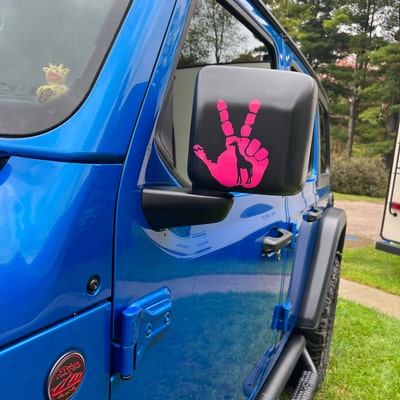 Custom Wave Decals Set of 2 Fits Jeep Wrangler Peace Wave JK, JL, Duck ...
