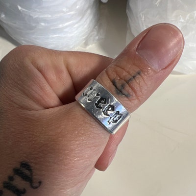 Creep Ring, Horror, Gothic, Halloween, Goth Jewelry, Aluminum Cuff Ring ...