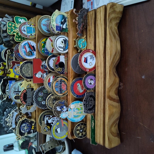 Coin Display Stand for Desk CUSTOM OPTIONS Collection Exhibit Rack ...