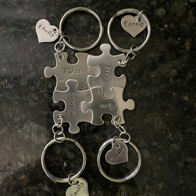 Puzzle Piece Family Keychains, Best Friend Puzzle Piece Keychains ...