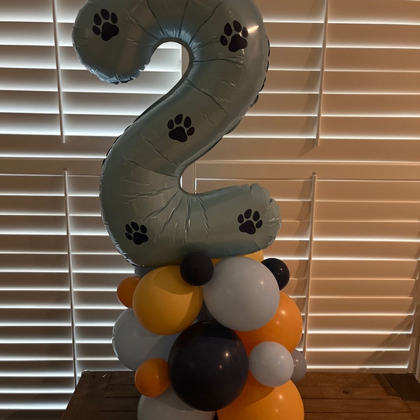 Bluey Number Balloon Tower | Giant 32" Inch Light Blue Balloon ...