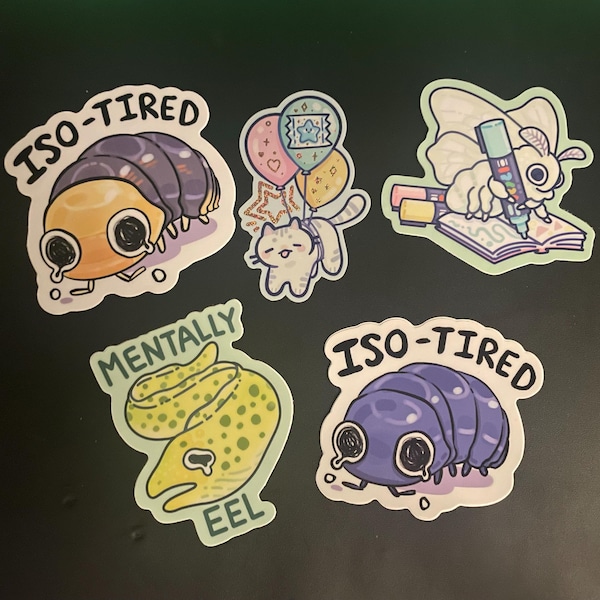 Iso-tired Isopod Bug Nature Glossy Waterproof Sticker Laptop Water ...