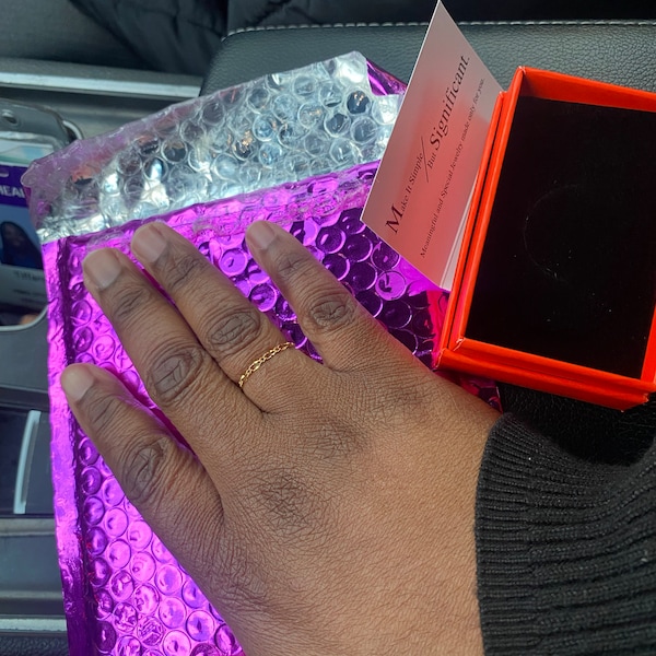 Permanent Chain Ring Mother's Day Gift 16K Gold Rings Gift for Her ...