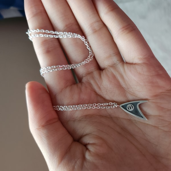 Command Necklace Jewelry 925 Sterling Silver Geek Men Space Trekkie ...