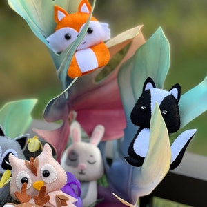 Finger Puppet Set With Safari, Woodland Animals Elephant, Meerkat, Owl ...