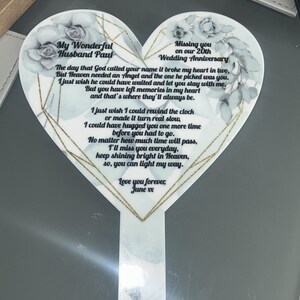 One Year Death Anniversary Grief Keepsake Card, One Year Since You Left ...