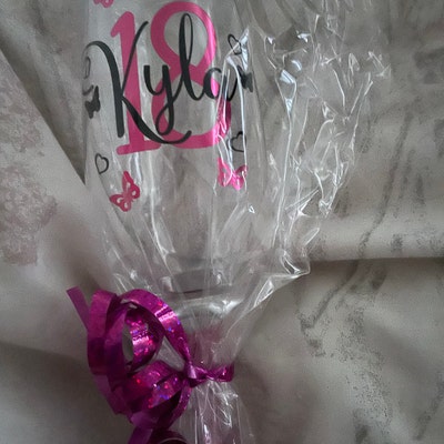 Personalised Bumble Bee Birthday Glitter Glass Gift for Her Gift for ...