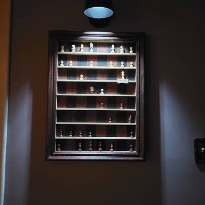 Vertical Chess Set Large Wall Mounted Wooden Game Board Conversation ...