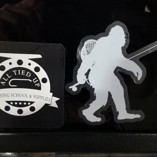 Sasquatch Fly Fishing Die Cut Sticker 3.6 Tall, High Quality ...