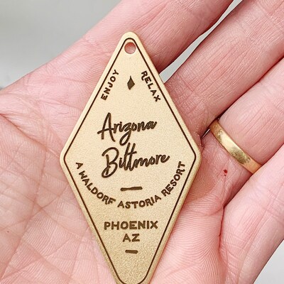 Personalized Vintage Hotel Keychain // Gold Key Ring // Personalised ...