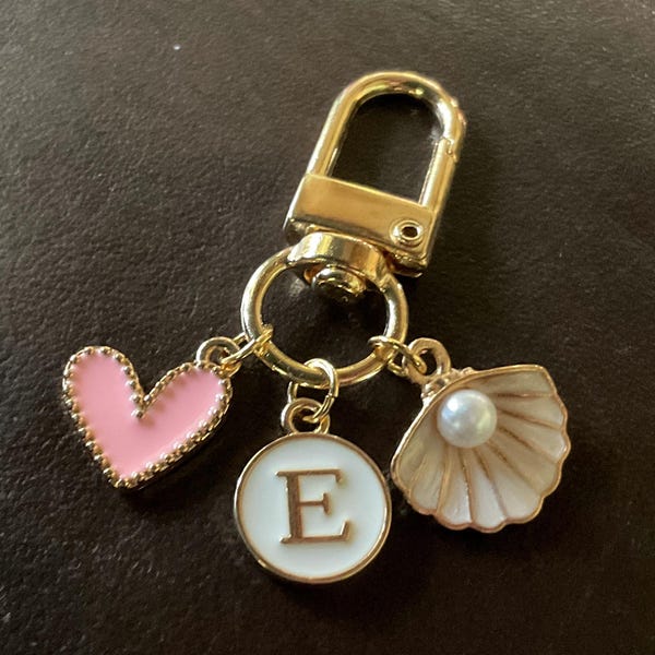 Personalized Gold Charm Keychain: Custom Bag or Purse Charm, Gift Idea ...