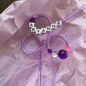Personalized Silly Straw One Alphabet Bead Embellished Silly Straw ...