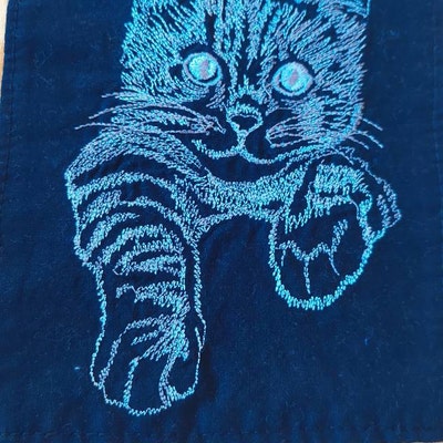 Cute Tabby Cat on a Light Background Machine Embroidery Design Cute ...