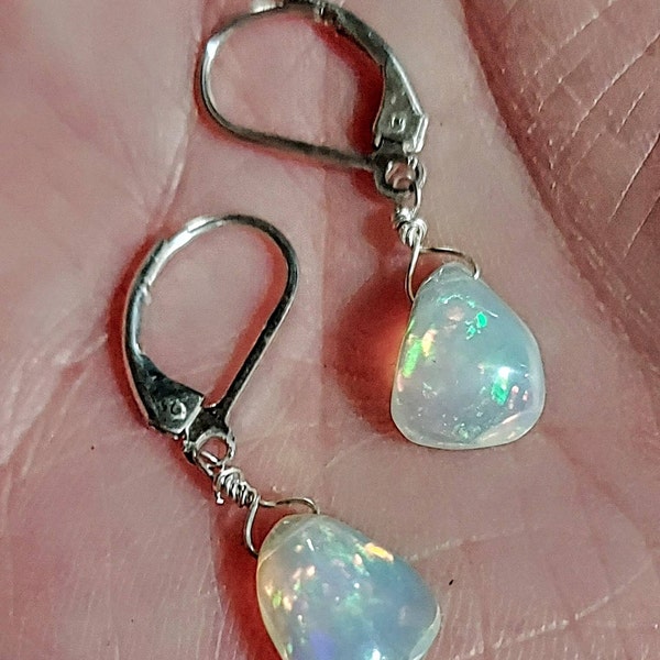 Natural 5 Carats Round Snow Opal, Opal With Full Fire Round Opal ...