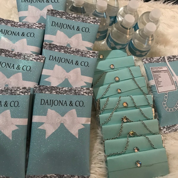 BLANK Water Bottle Label Breakfast at Tiffanys Theme . not Personalized ...
