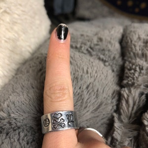Fiend Ring Horror Punk Goth Metalhead Aluminum Cuff Ring | Etsy
