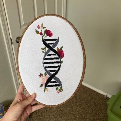 Floral DNA Counted Cross Stitch Pattern Xstitch Anatomy Flowers Peony ...