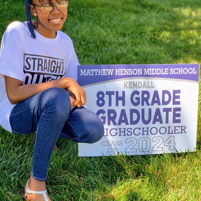 8th Grade Graduation Yard Sign Wire Stake Incl., Senior 2024, DIY File ...