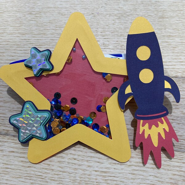Shaker Layered Cake Topper SVG; Space Rocket Pattern Digital Kit ...