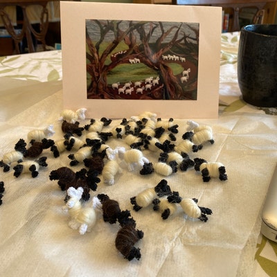 Sheep String Hand Made From British Fleece. A Long Vertically Hanging ...