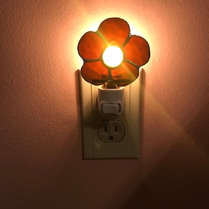 Red Heart Night Light Stained Glass Wall Plug In Valentines | Etsy