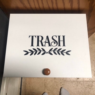 Trash Decal, Vinyl Sticker Label for Trash Can, Garbage Barrel Decal ...