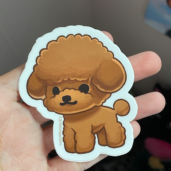 Vinyl Sticker Toy Poodle - Red - Etsy