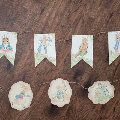 Vintage Peter Rabbit Banner Decoration for a Baby Shower, Nursery, or ...