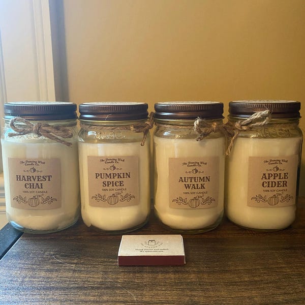 Fall Candle / Pure Soy / Autumn Candle / Fall Decor / Container Candle ...