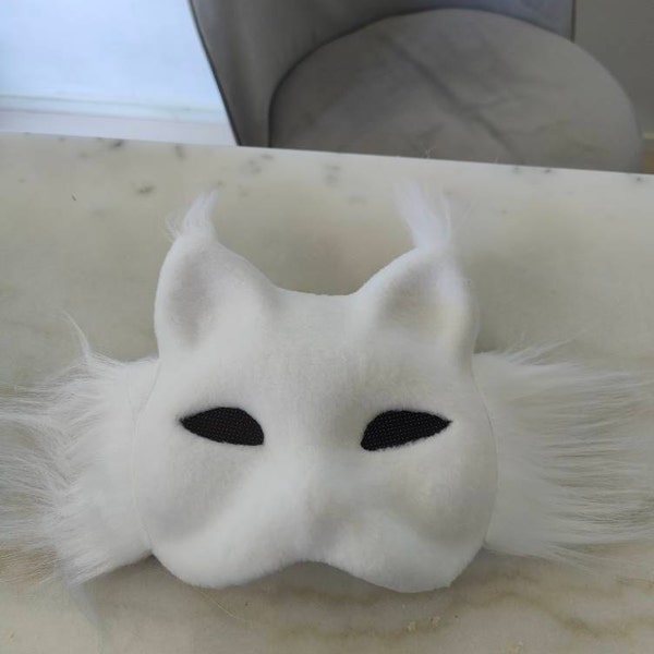 Therian Cat Mask Felted Mask With Eye Mesh Mountain Cat Mask Plain ...