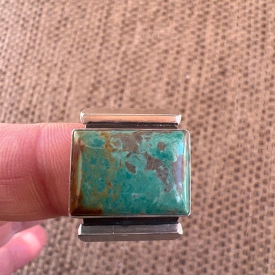 Beth Dutton Inspired Turquoise and Sterling Silver Large Statement Ring ...