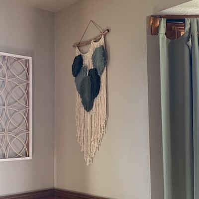 Earth Tone Macrame Leaf Wall Hanging, Macrame Wall Hanging, Boho Wall ...