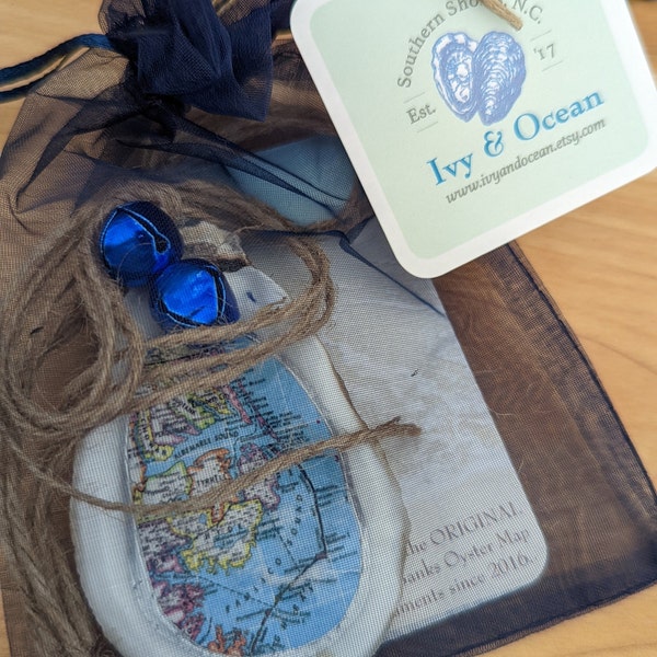 OUTER BANKS Map Oyster Shell Ornament | Beach Vacation | OBX Gifts ...