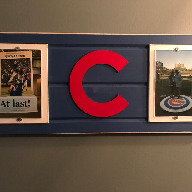 Chicago cubs picture frame holds 2 4x6 photo | Etsy