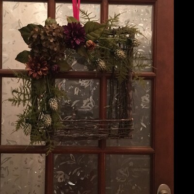 Fall Square Wreath, Wreath for Fall, Rustic Fall Wreath, Fall Decor ...