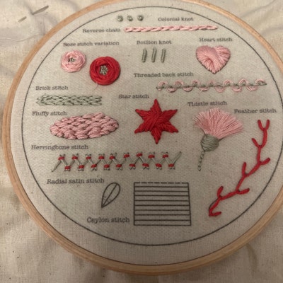 Stitch Along Embroidery Pattern / Digital Download Beginner Embroidery ...