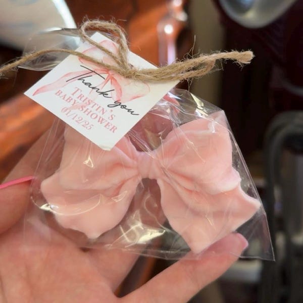 Pink Bow Soap Favors - Handmade Party Favors, Baby Shower, Bridal ...